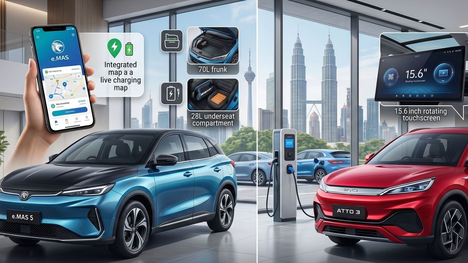 Proton e.MAS 5 vs BYD Atto 3 2026: EV Mana Yang Patut Anda Beli di ...