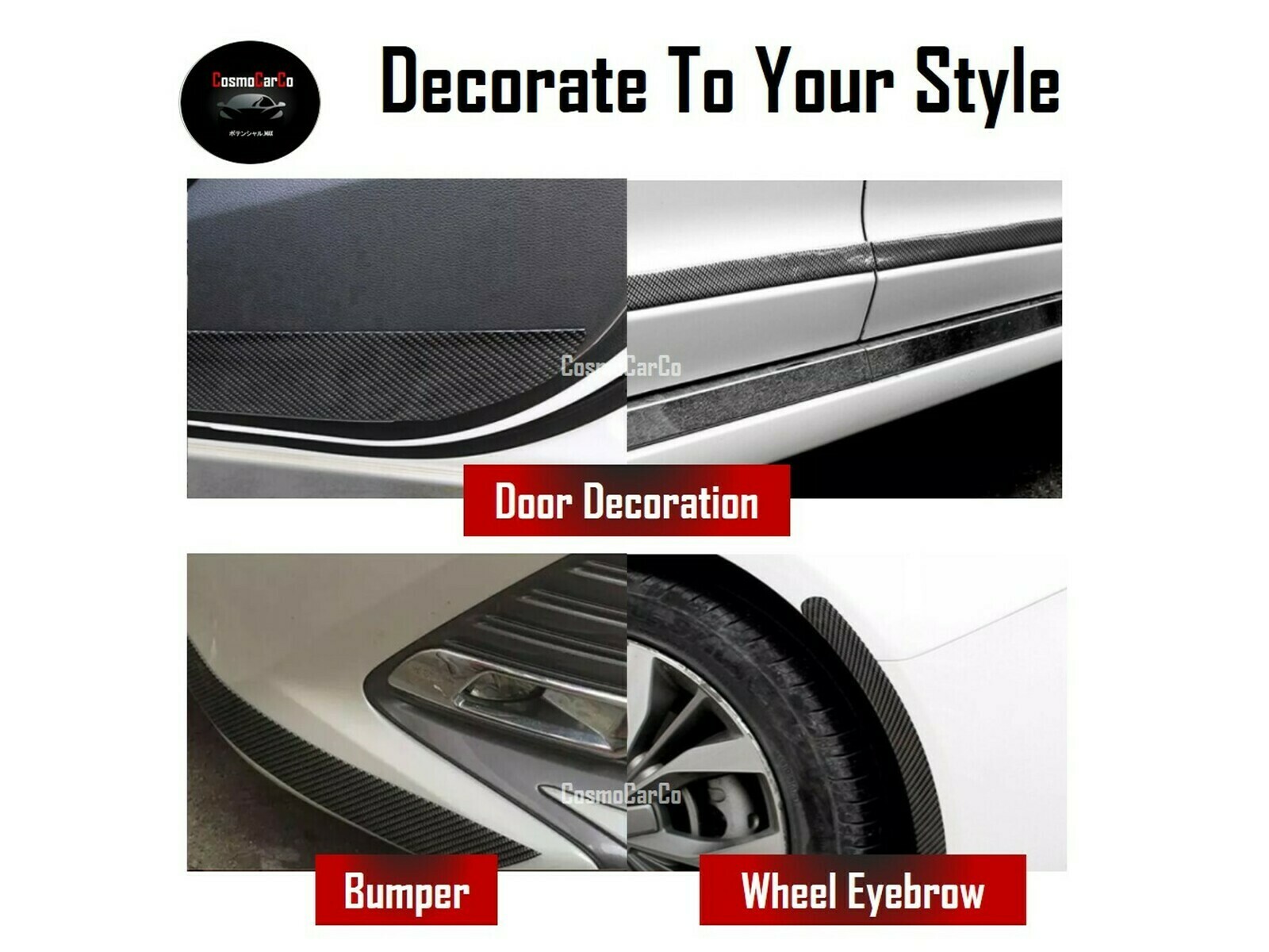 1M Door Sill Protector Scuff Cover Carbon Fiber Design Rubber Guard ...