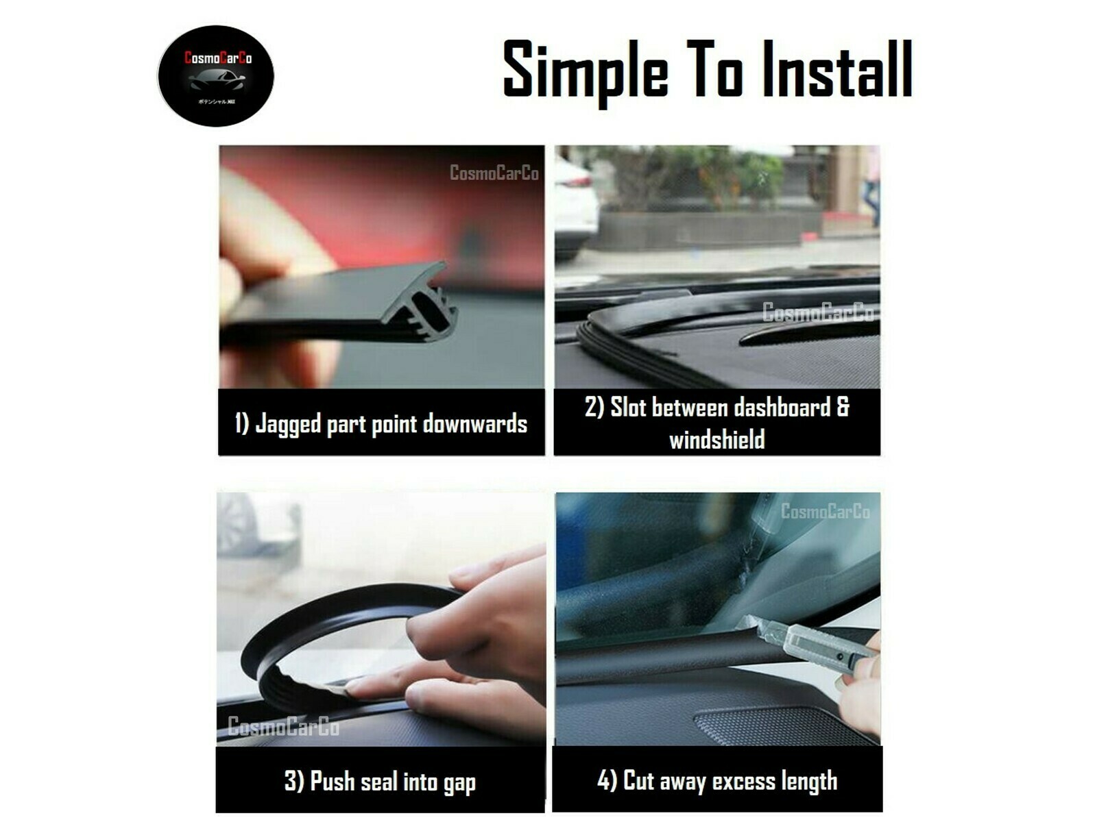 Car Sound Insulation Strip Dashboard Noise Dust Proof Windshield Rubber ...