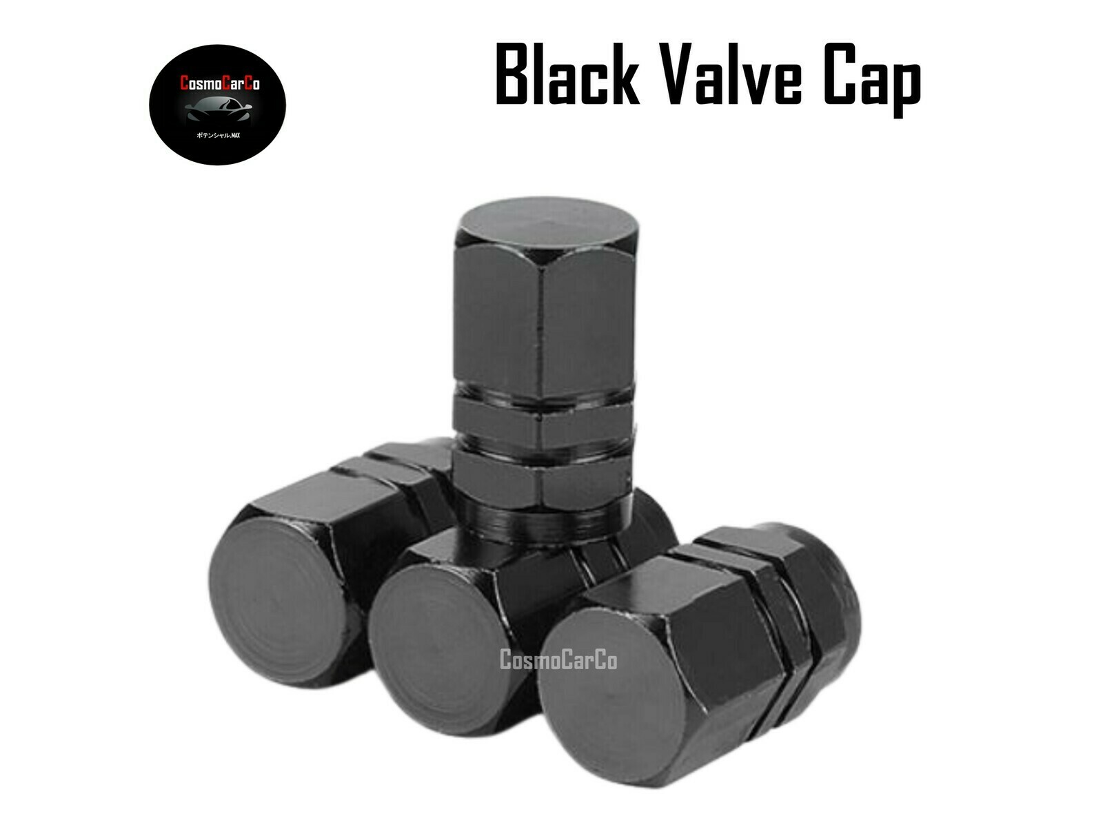 4Pcs Black Car Tyre Air Valve Cap Wheel Rim Tire Stem Cover Alloy Metal ...
