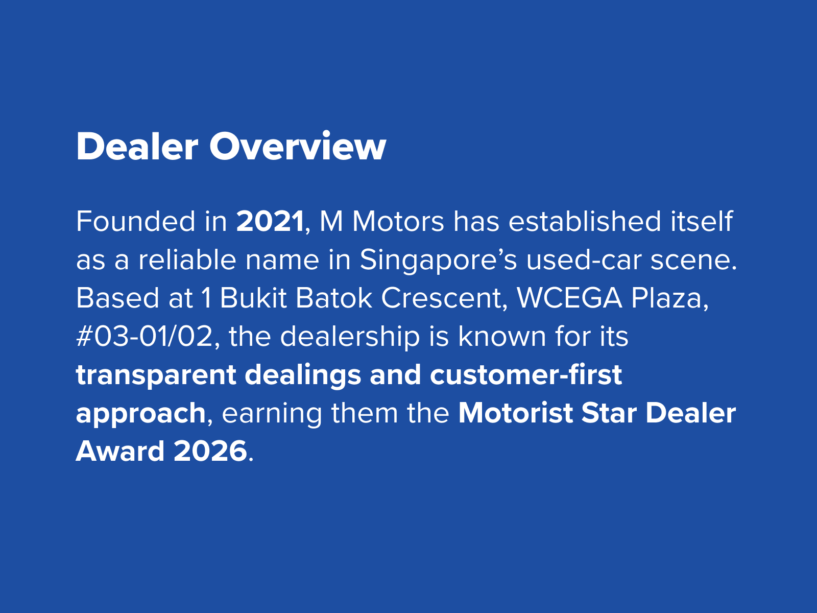 M Motors Pte Ltd | Motor Directory | Motorist Singapore